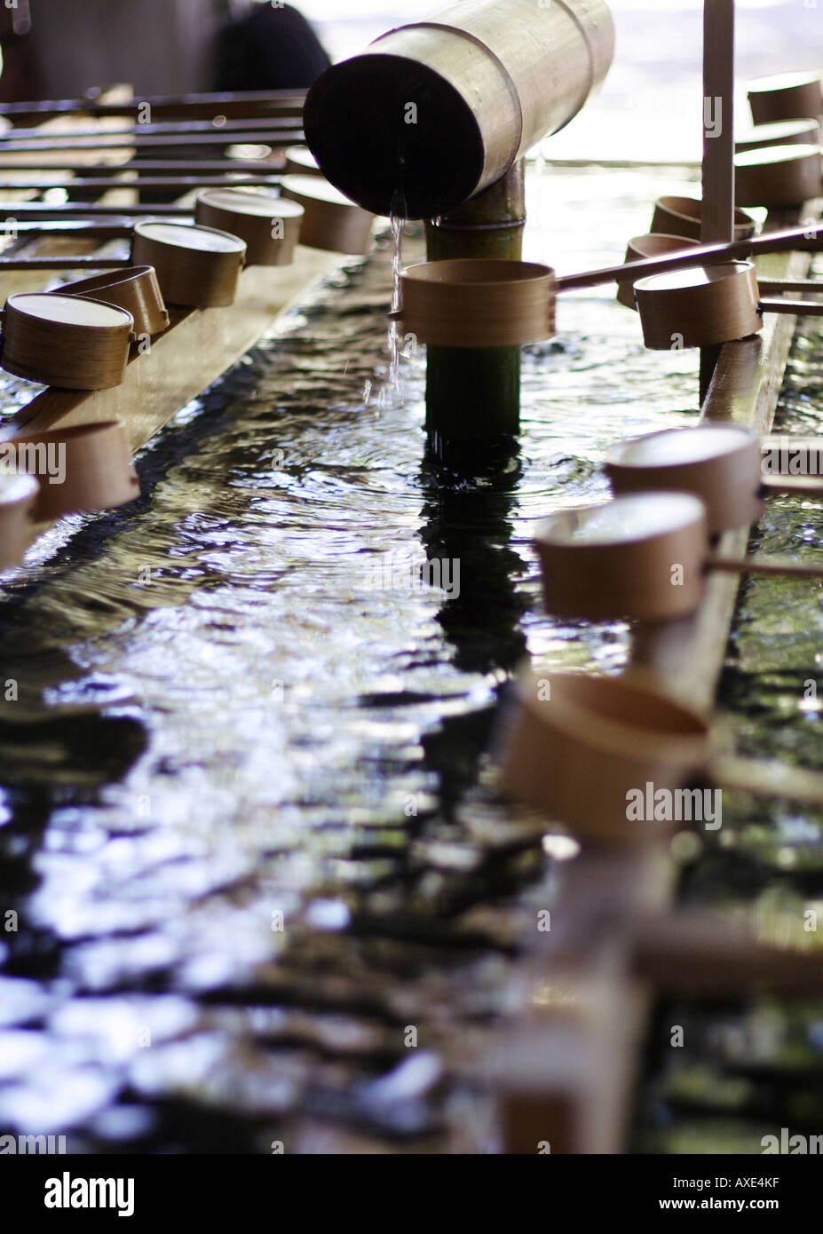 Japanese well for washing before prayer, Meiji-Shrine, Tokyo, Kanto ...