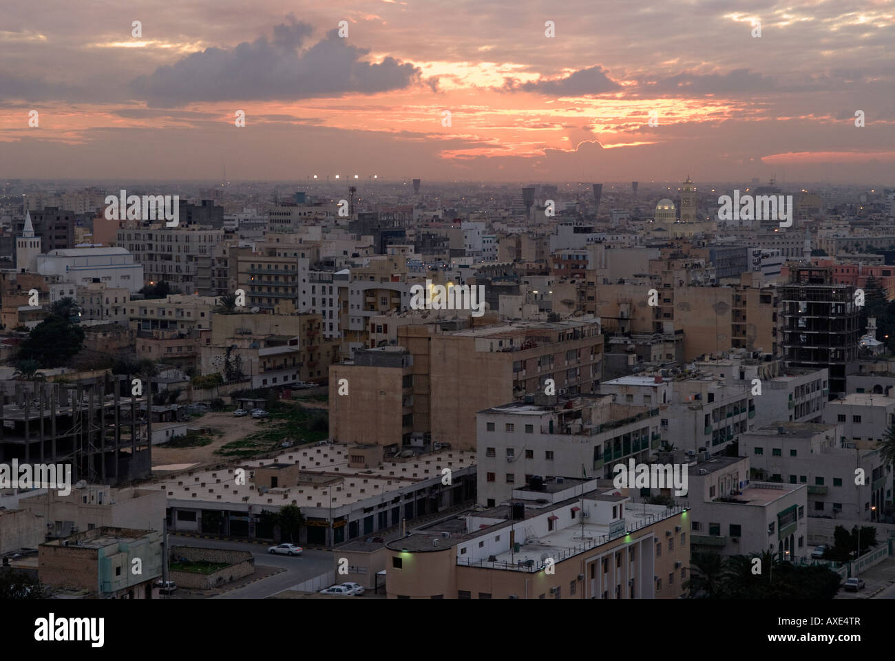 General view over the rooftops of the city of Tripoli Libya Stock Photo ...