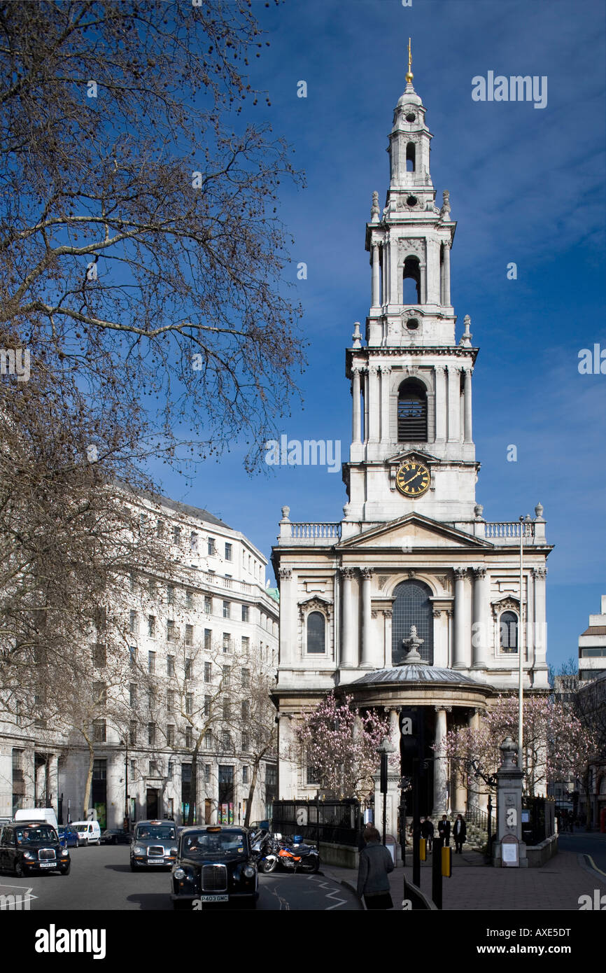 St Mary le Strand, Strand, London. Architect: James Gibbs Stock Photo ...