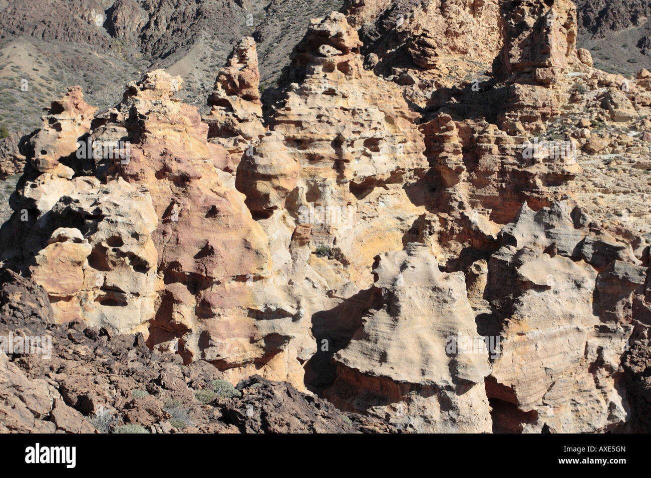 One of the many unusual rock formations on the caused by erosion in the ...