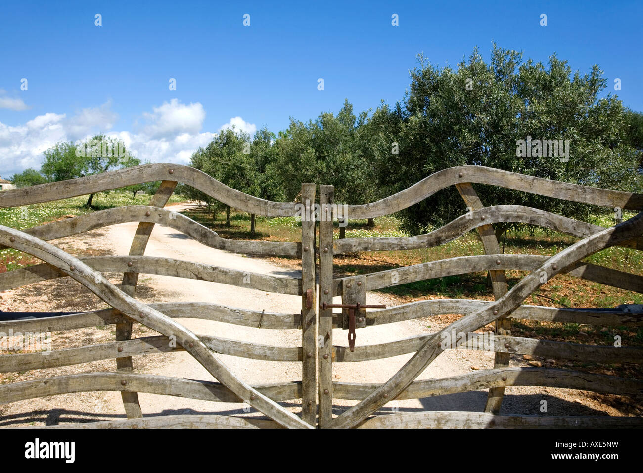 Traditional wood barrier,Santanyi,Mallorca Island,Spain Stock Photo - Alamy