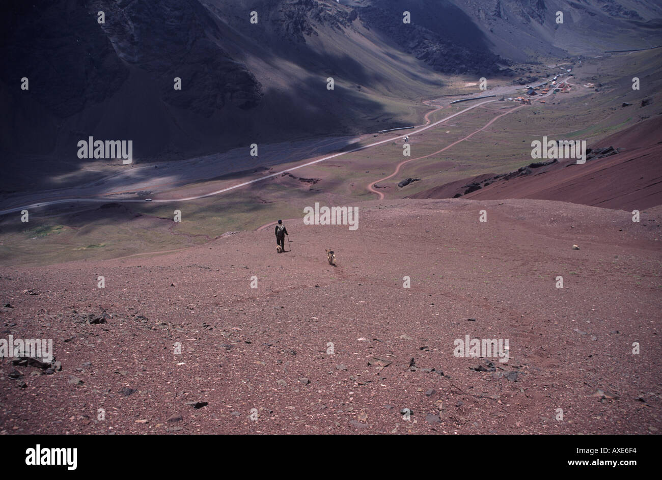 HIgh altitude walking in the Andes Mendoza Argentina Stock Photo - Alamy