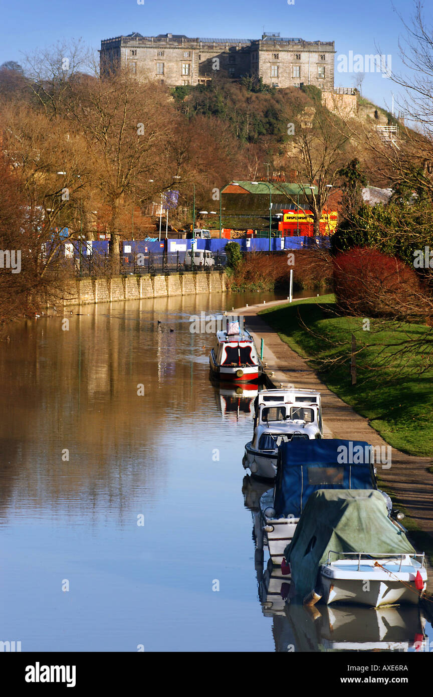 17th century Nottingham castle overlooking Nottingham canal Stock Photo ...