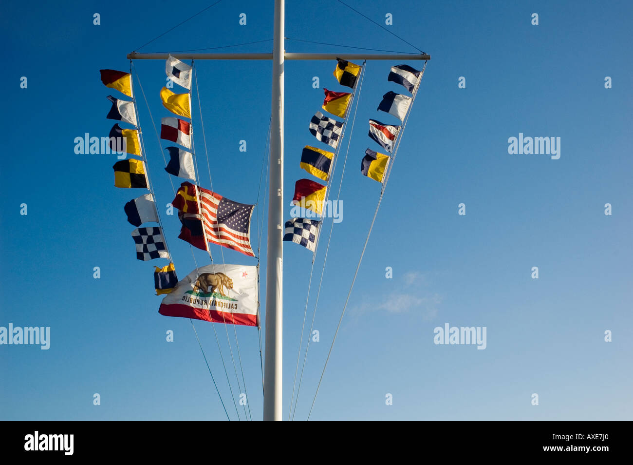 Flags, Flags and banners on flagpole Stock Photo - Alamy