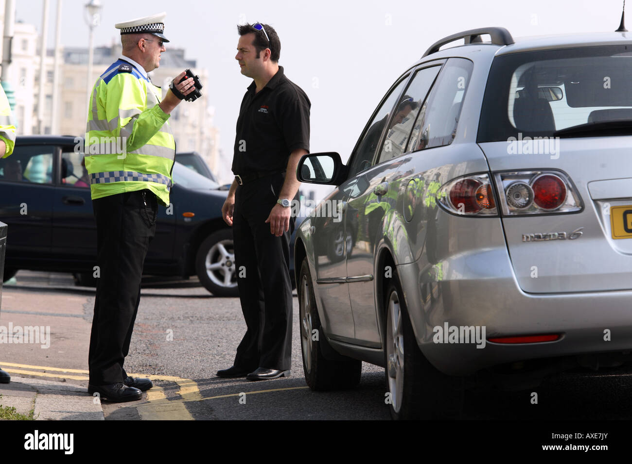 Police Officer talking at Driver after he was caught speeding UK Stock ...