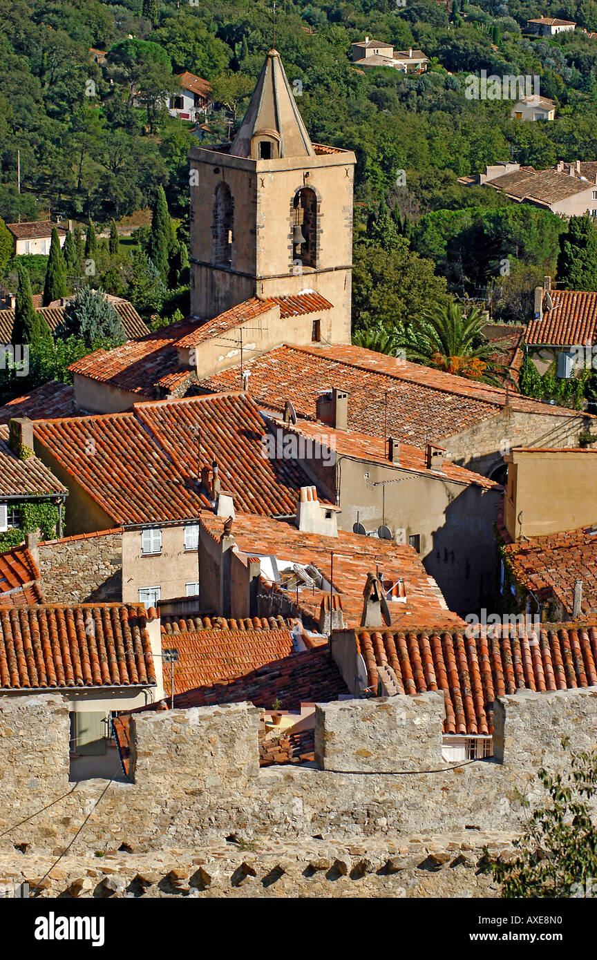 Rooftops in Grimaud village, Var, south of France Stock Photo - Alamy