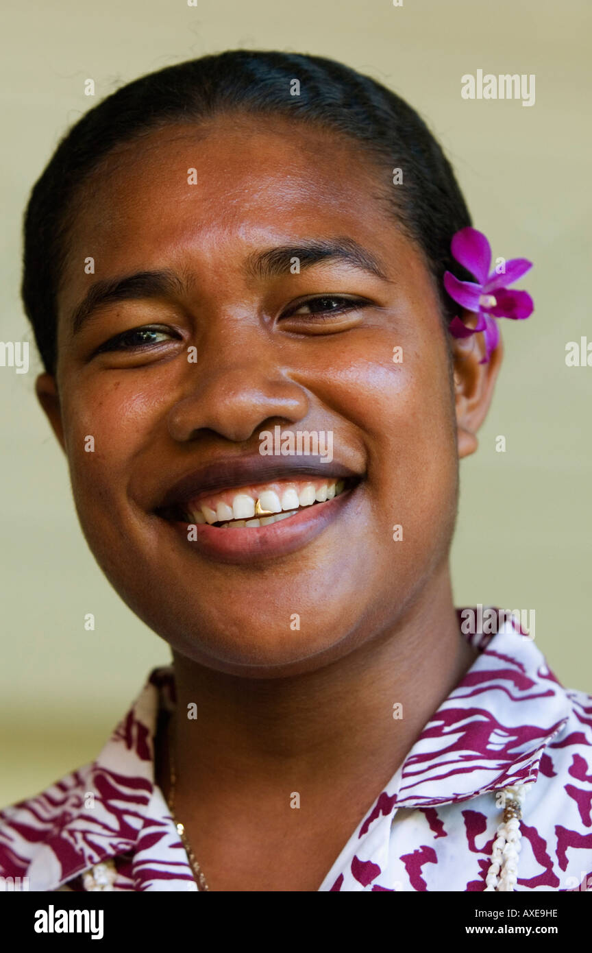 Fiji, Fijian woman, portrait Stock Photo - Alamy