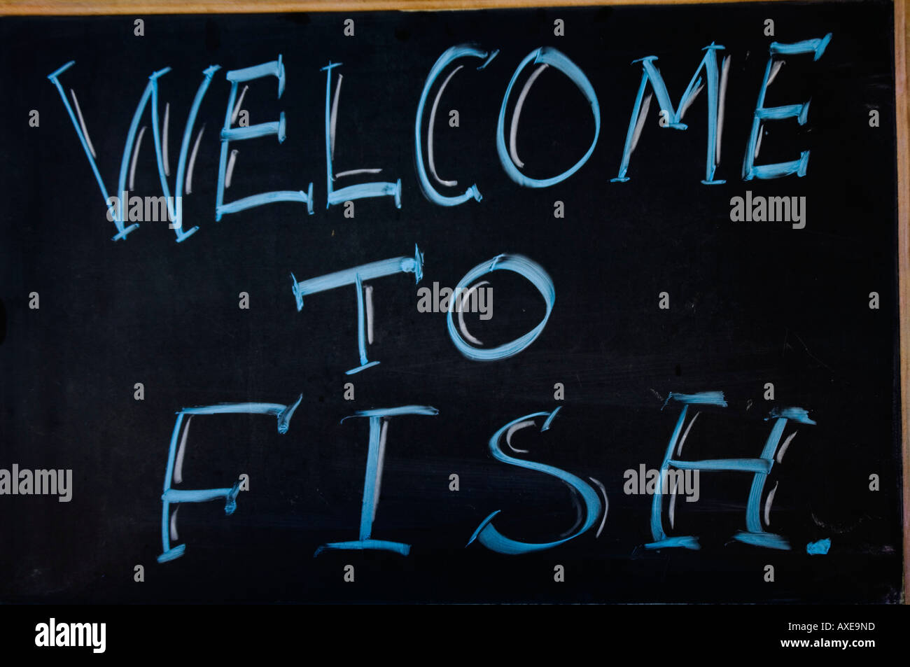 Signs, Welcome to Fish Stock Photo - Alamy