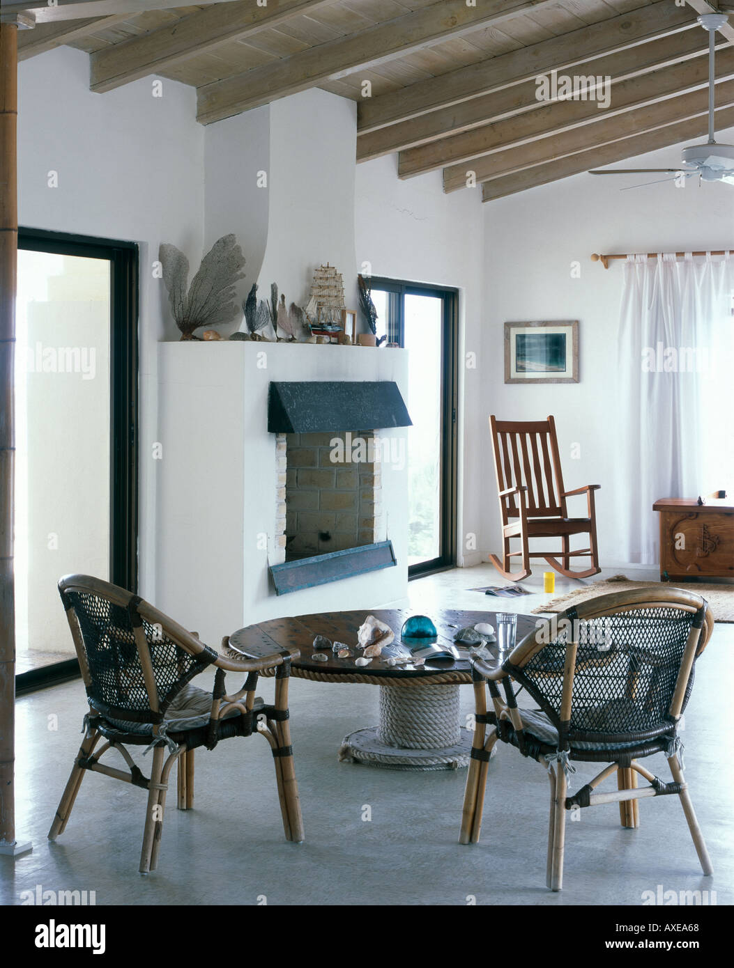 House on Channel Cay, Abacos Island, Bahamas. Living room Stock Photo ...