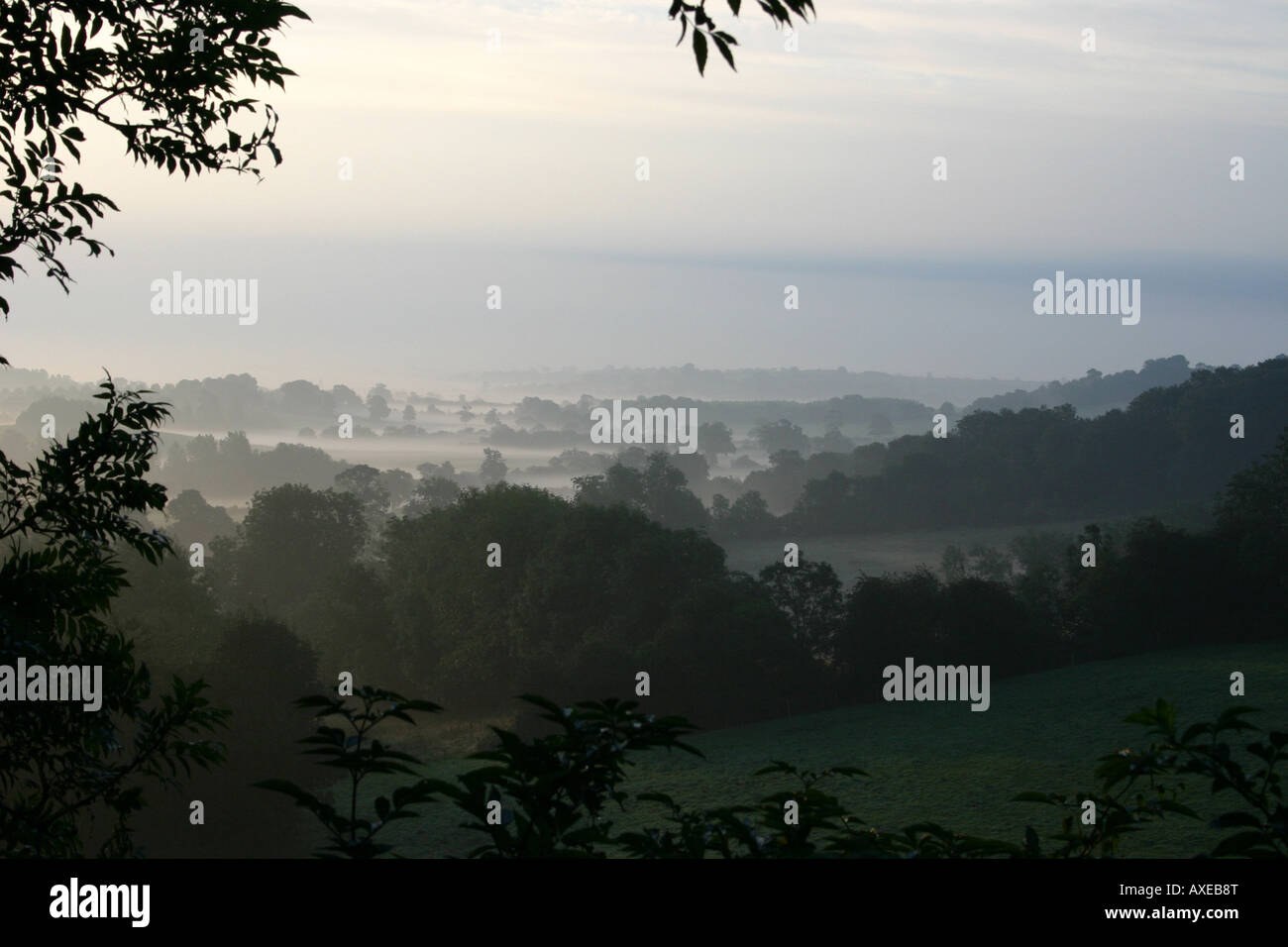 Misty English Dawn Stock Photo - Alamy