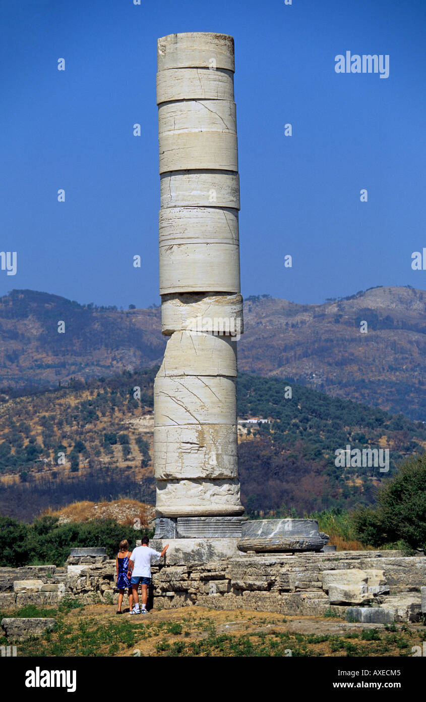 greece northern aegean islands samos the temple of heraion or ireon ...