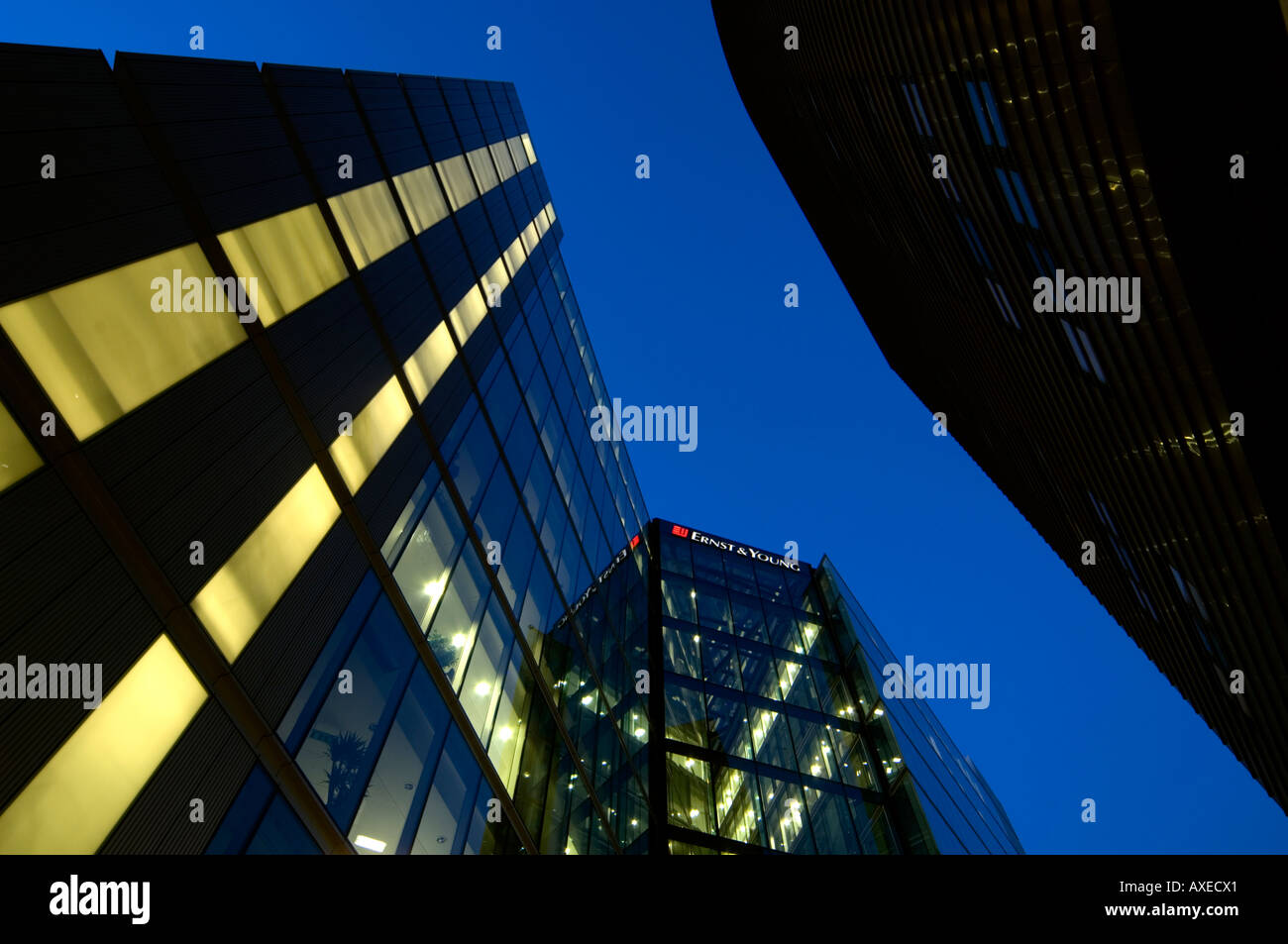 modern building at night london bridge london england uk Stock Photo ...