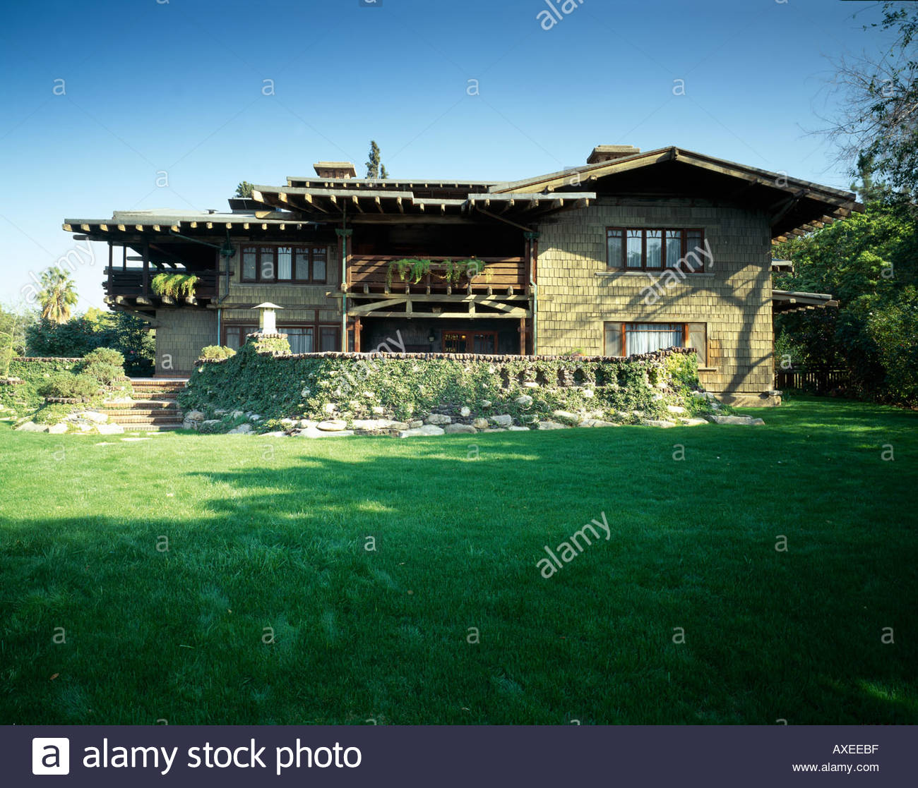 The David B. Gamble House, Pasadena, California. Overall exterior Stock ...