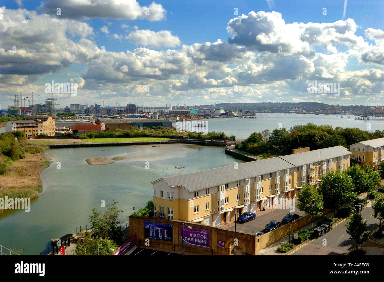 view of river thames estuary looking eastwards from switch house e14 ...