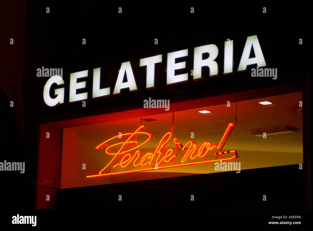 Florence. Neon sign at night Stock Photo - Alamy