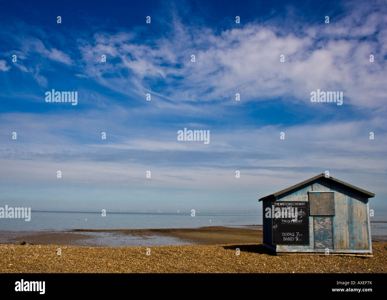 Beach hut on Whitstable beach Stock Photo - Alamy