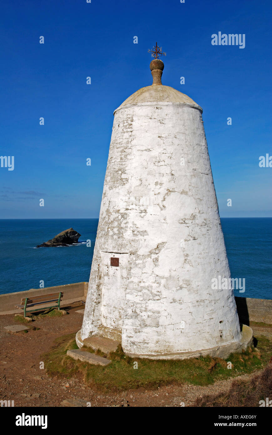 the "pepper pot" beacon overlooking the atlantic ocean at portreath ...