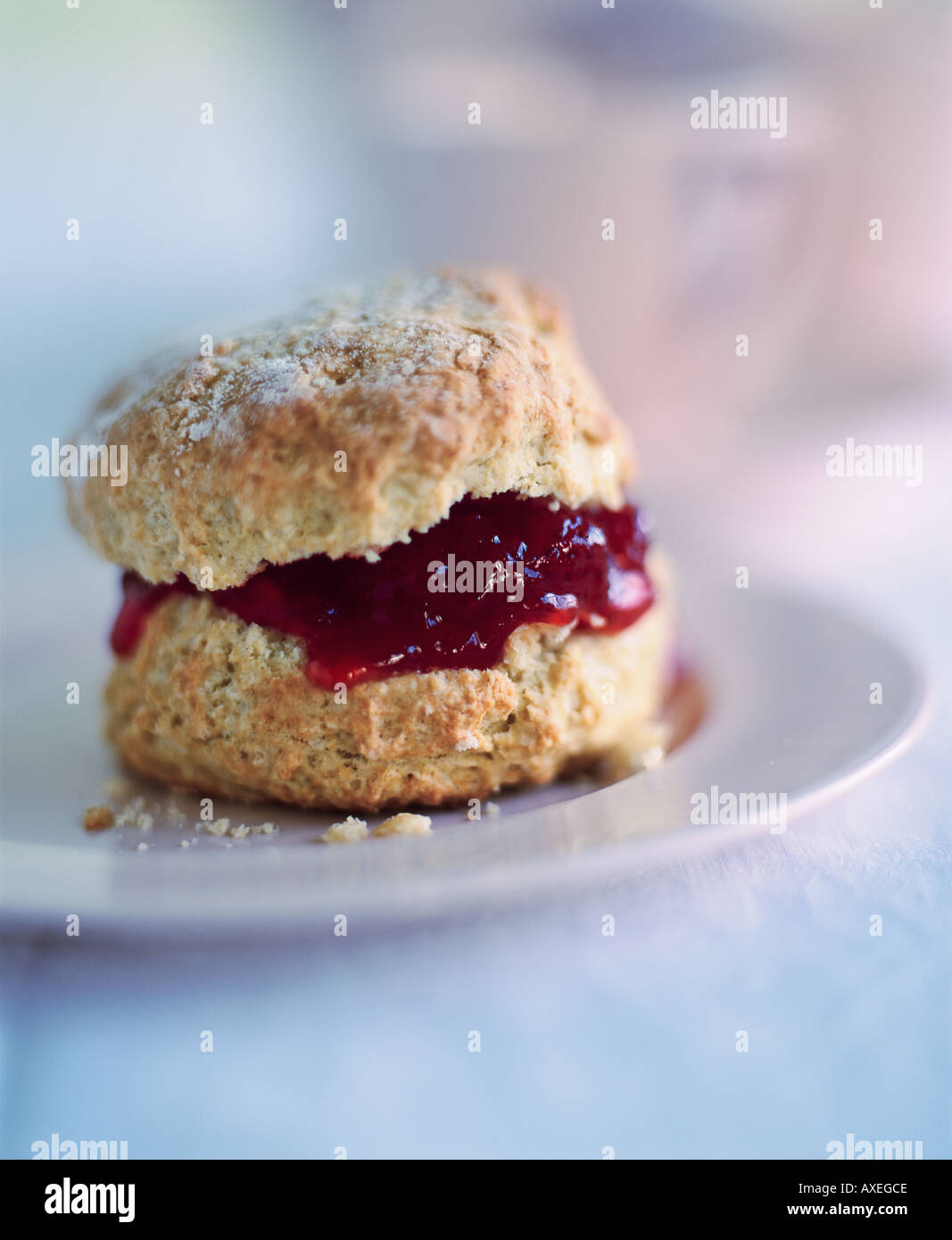 Scone with jam Stock Photo - Alamy