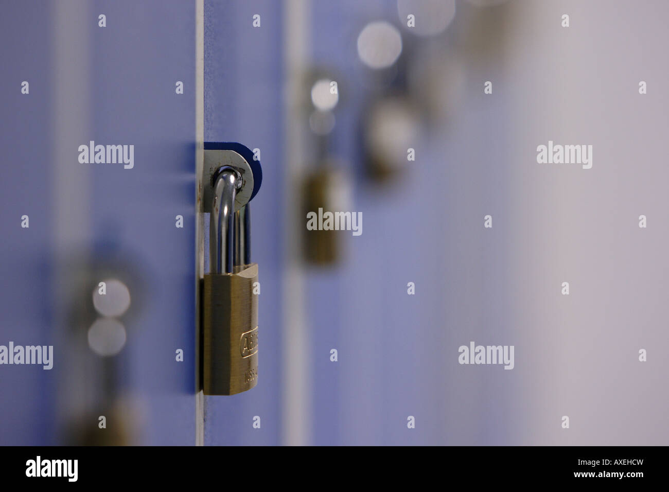 Padlock in a locker room Stock Photo - Alamy