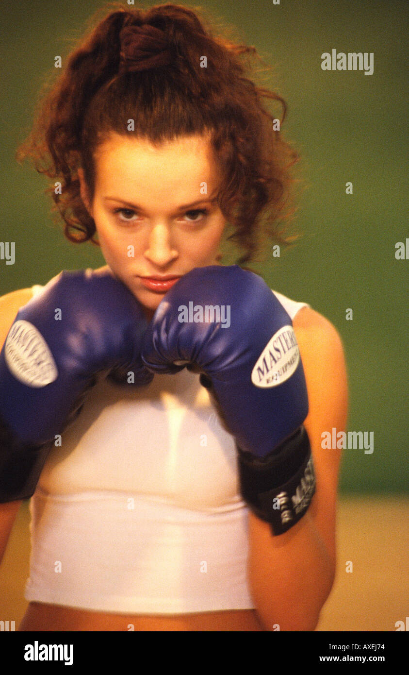 woman female girl age 20 25 young slim fit brunette dark haired boxer ...