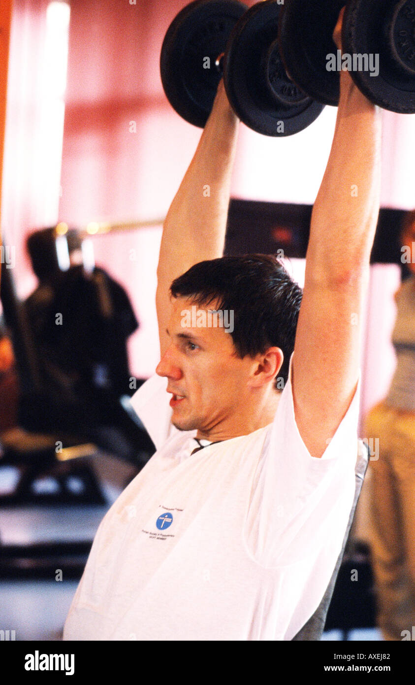 man male age 30 35 adult dark haired strong athletic muscular lift ...