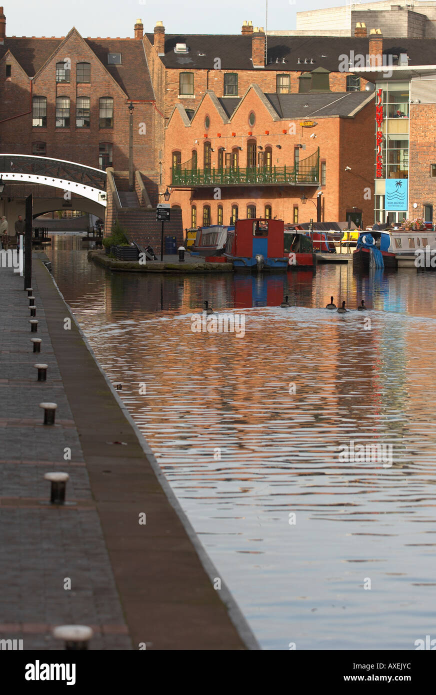The Worcester and Birmingham Canal in Broad Street, central Birmingham ...