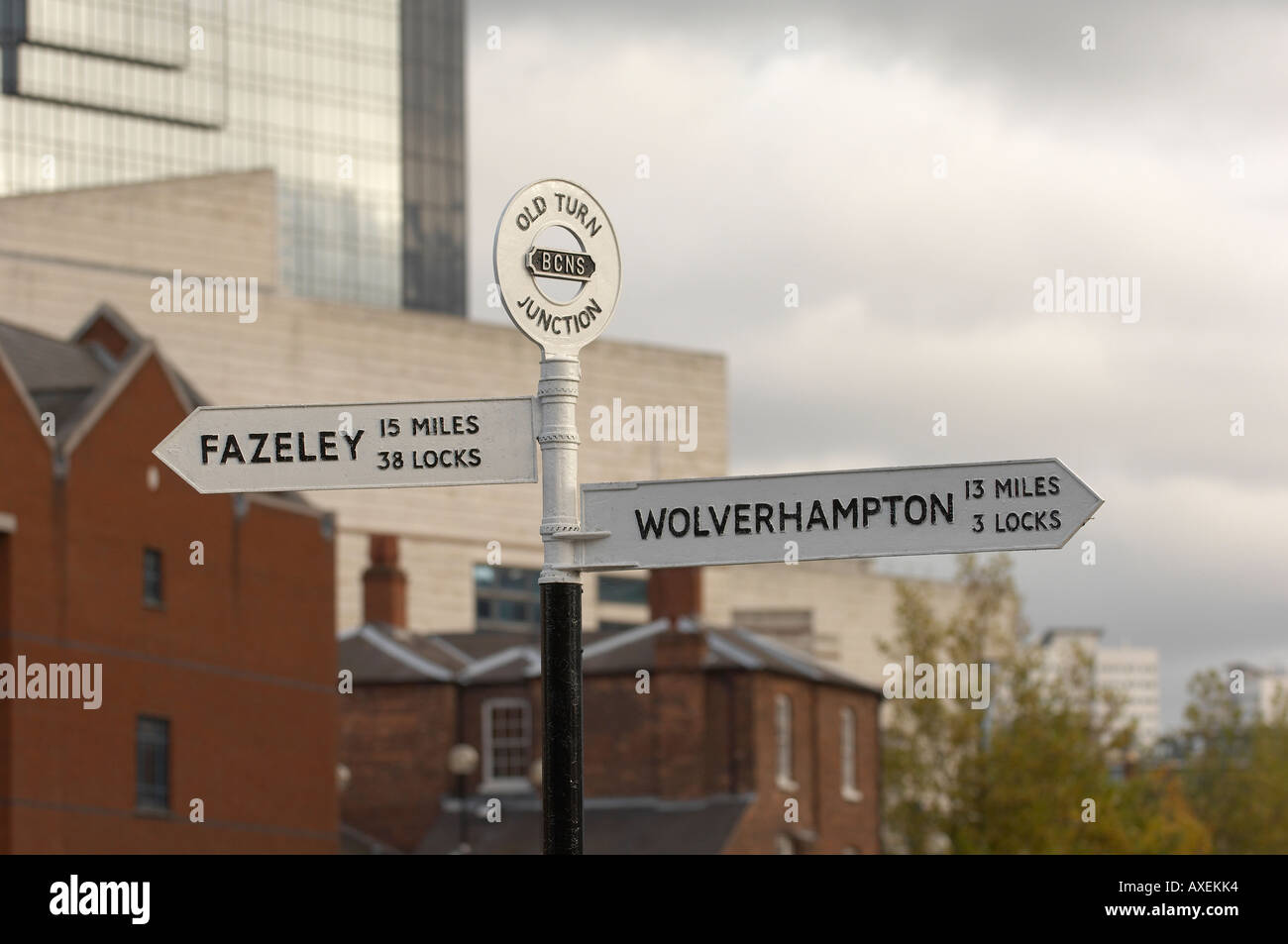 Direction and distance sign at Old Turn Junction, central Birmingham ...