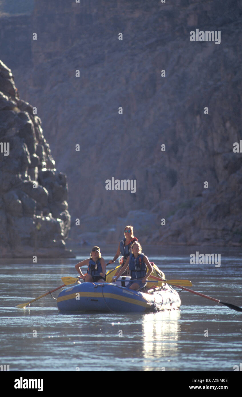 Women Rafting on River Through Canyon Stock Photo - Alamy