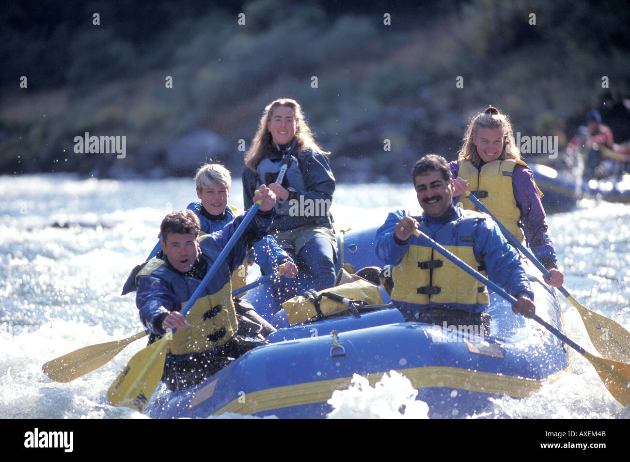 Women and Men Whitewater Rafting Stock Photo - Alamy