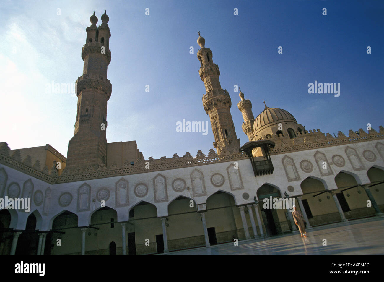 Courtyard of the Al Azhar Mosque in Cairo, Egypt - Digitally ...