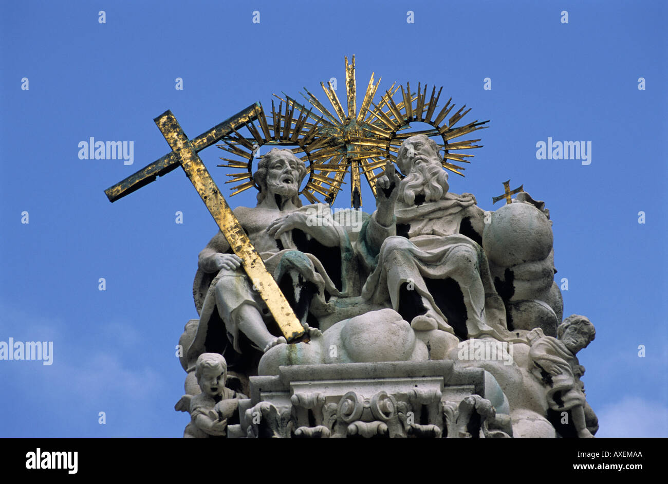 Holy Trinity Column on the Szentharomsag Square in Budapest, Hungary ...