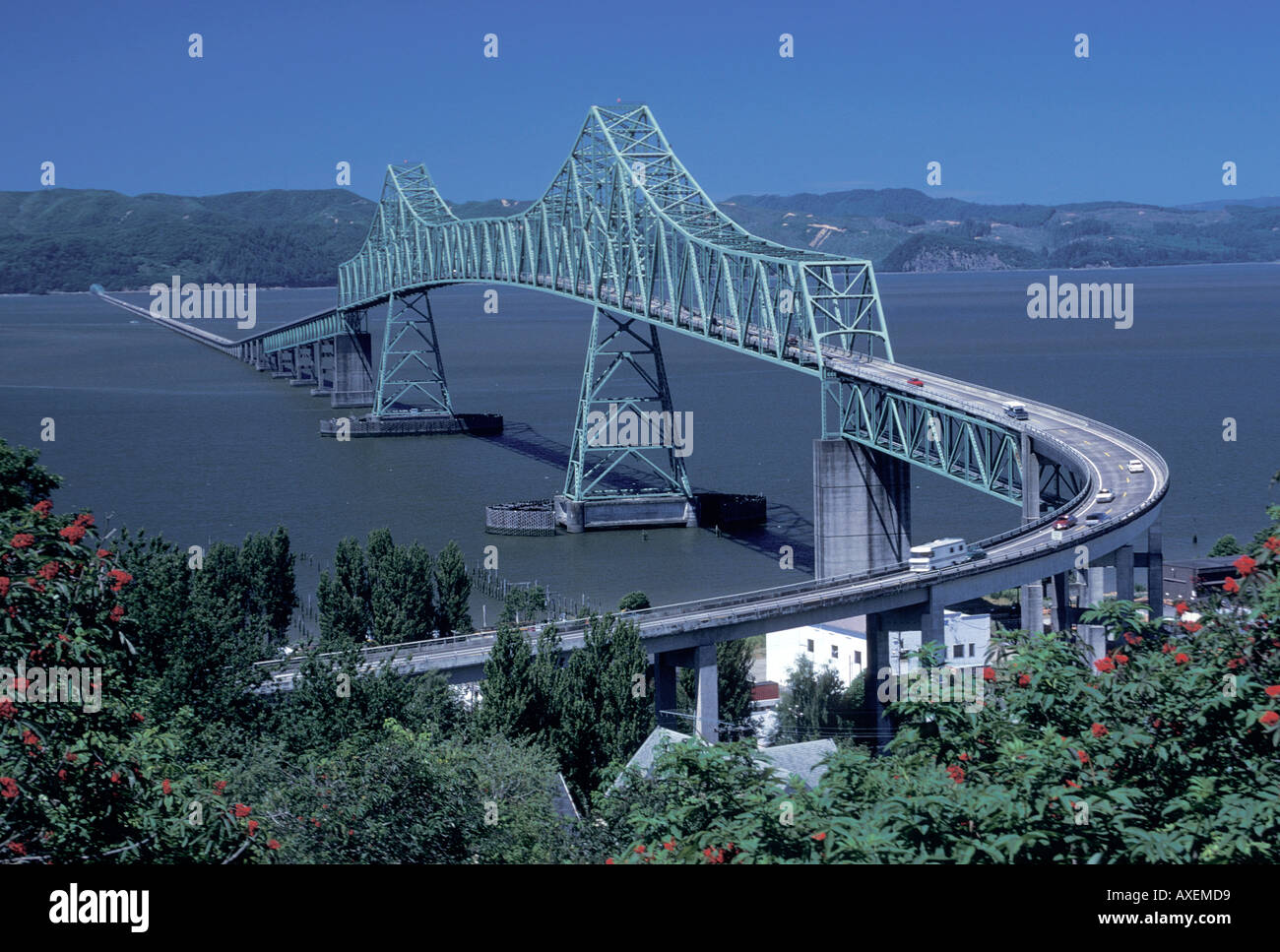 Driving Across The Astoria Megler Bridge In Summer Stock Photo - Alamy
