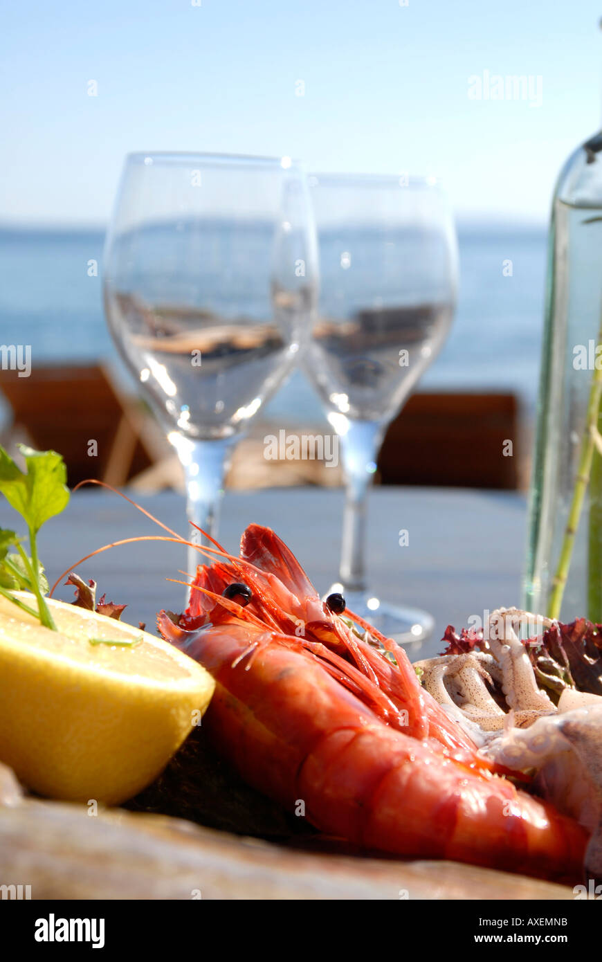 Assorted fresh fish on the table of a coastal ibizan restaurant Ibiza ...