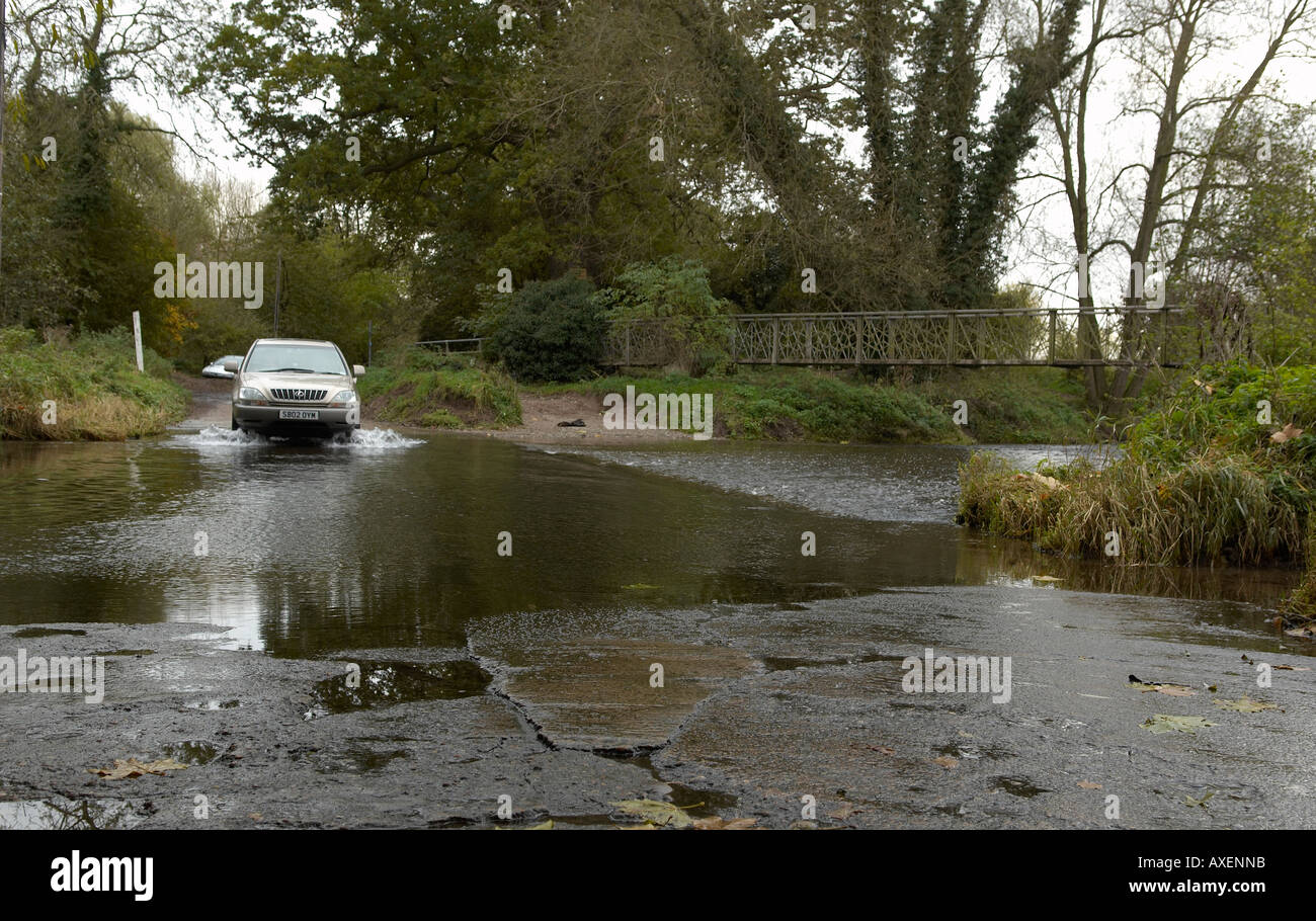 Stream river ford car crossing hi-res stock photography and images - Alamy
