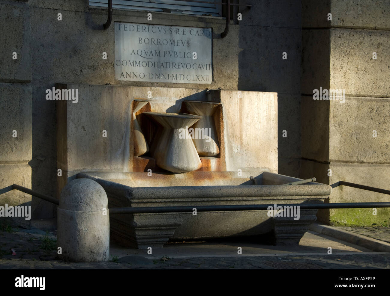 Marble water fountain in Via Flaminia, Rome, Italy Stock Photo - Alamy