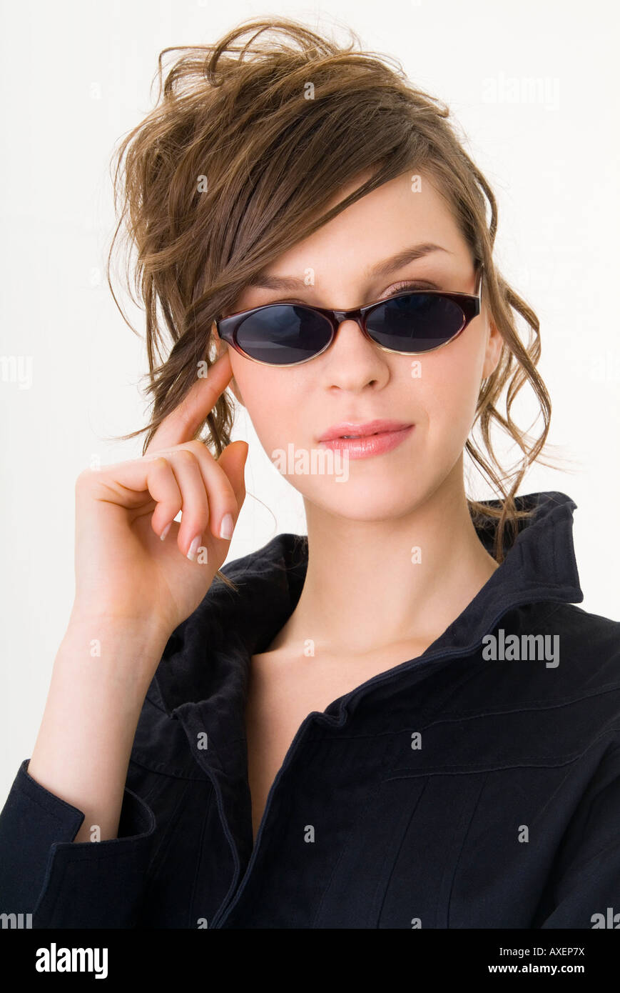 Portrait young woman white background Cut Out Stock Images & Pictures ...