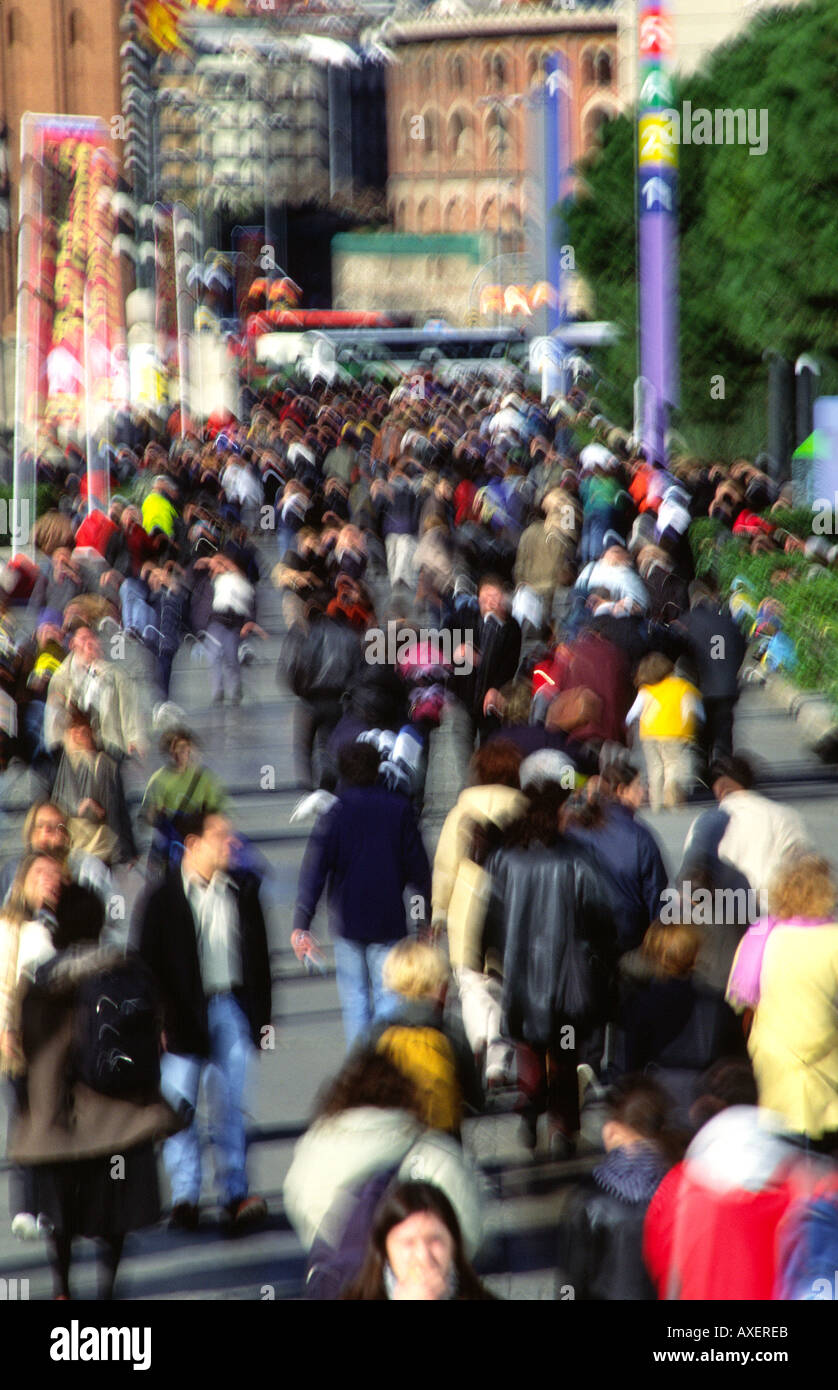 group people crowd walk outdoor open air day sunny street city sunny ...