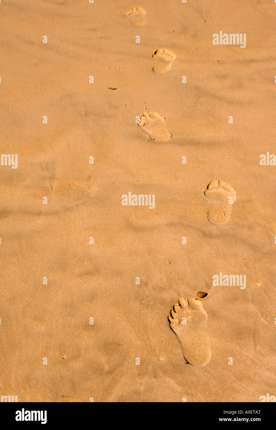 Footprints in sand Stock Photo - Alamy
