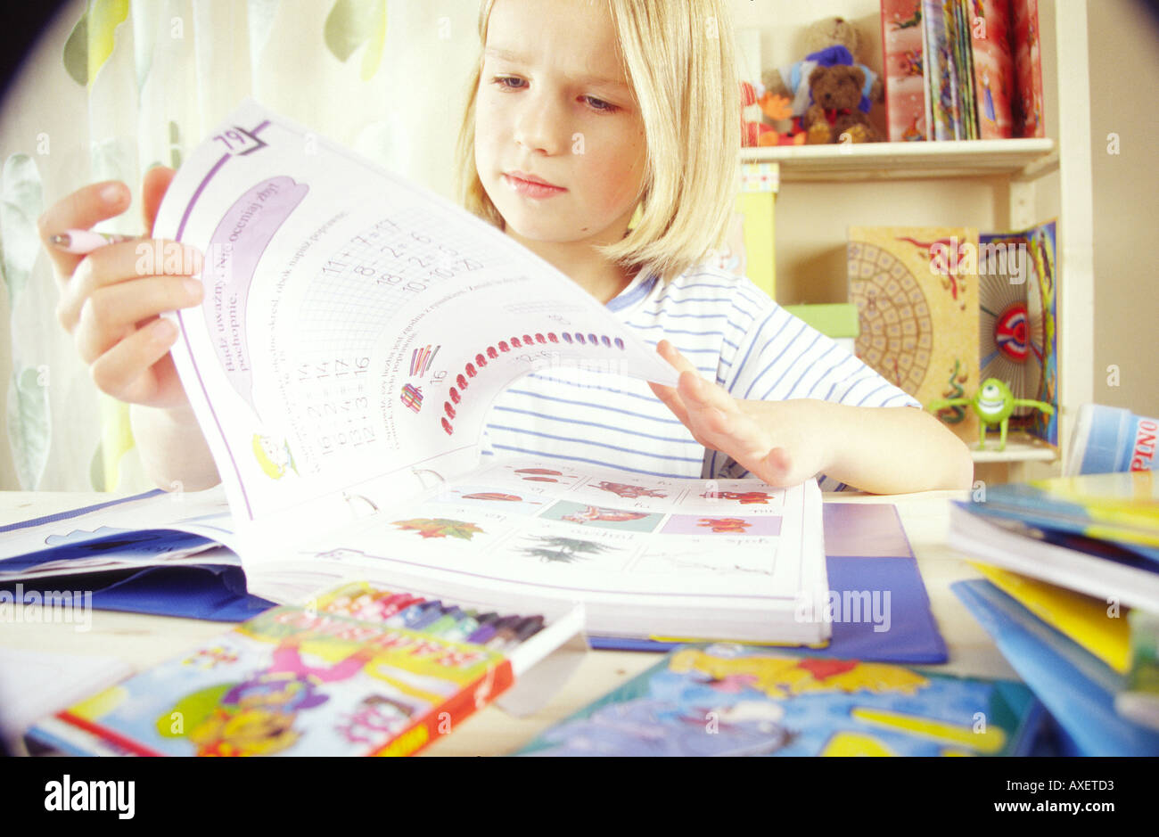 girl female age 5 10 kid child childhood child hood blonde fair haired ...