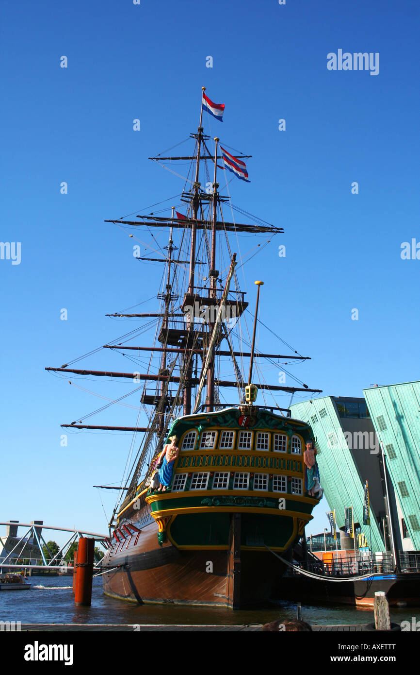 Old time ship at the harbour Stock Photo - Alamy