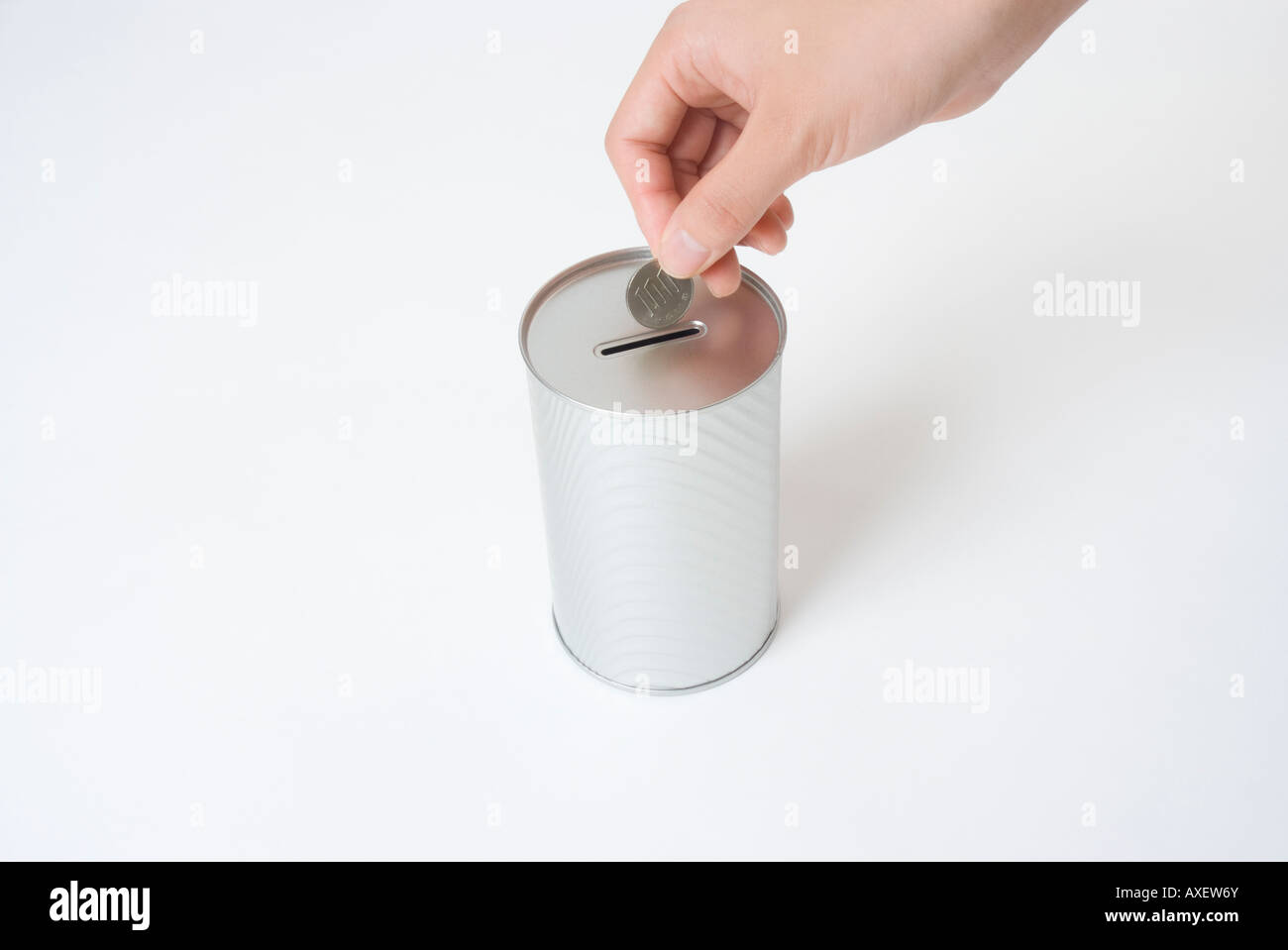 Woman donating money Stock Photo - Alamy