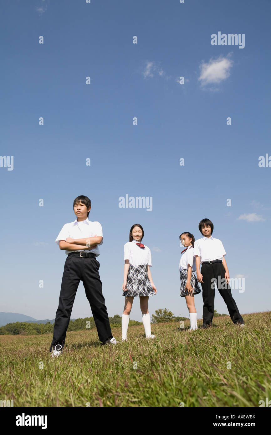 School children standing Stock Photo - Alamy