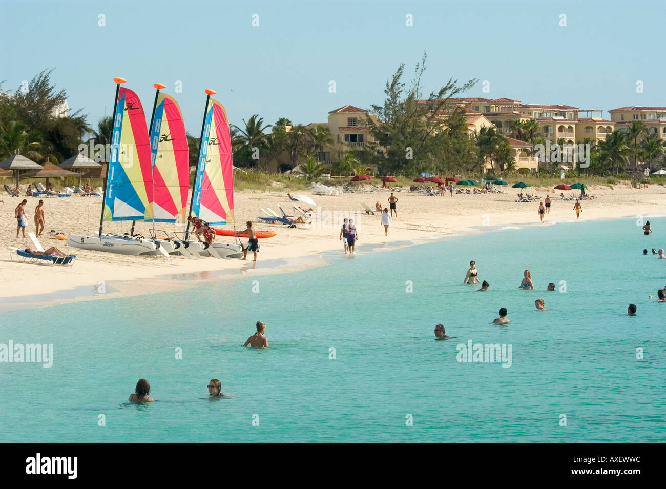 Grace Bay beach, Providenciales island, Turks and Caicos Stock Photo ...