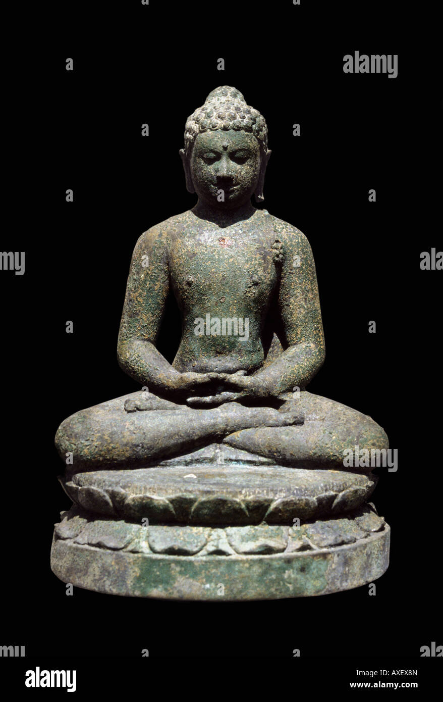 Solo museum Java (Indonesia) seated buddha in dhyana mudra front view ...