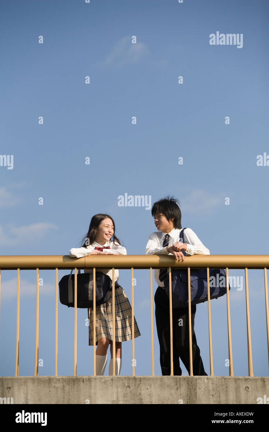 School children talking Stock Photo - Alamy