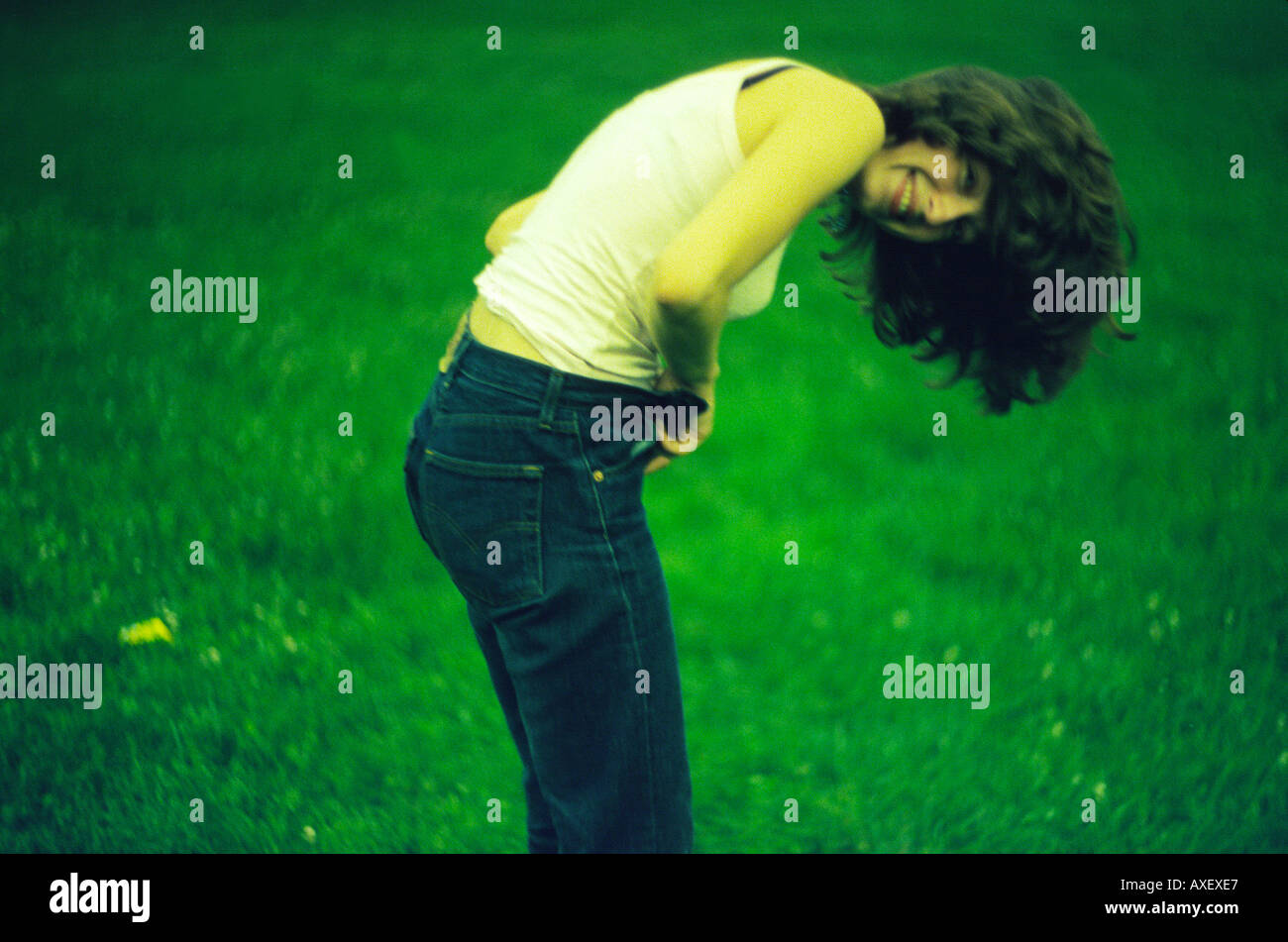 woman female girl age 20 25 young dark haired slim fit unbutton button ...