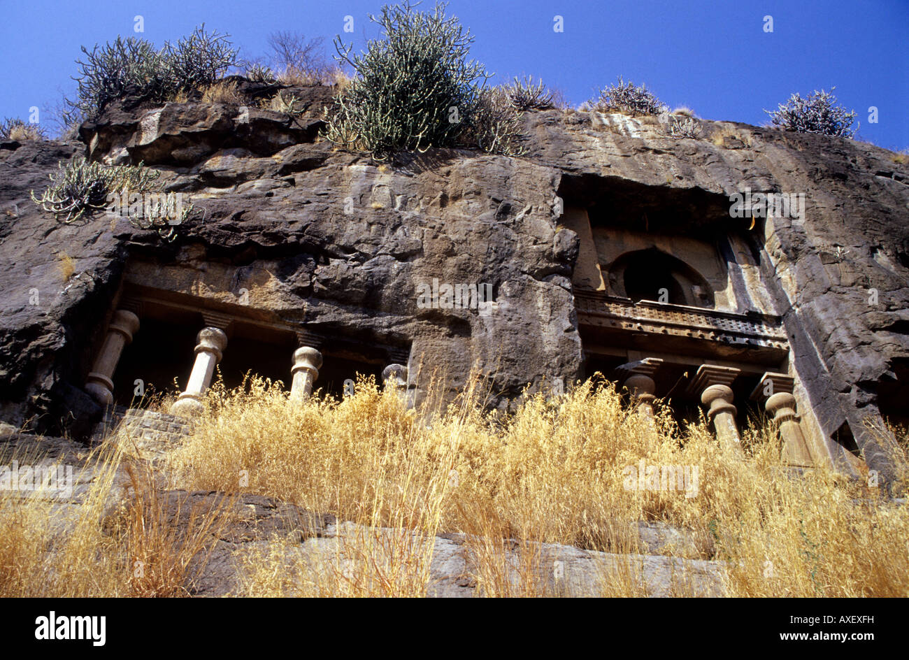 Junnar (India) Bhimashankar chaitya No. 2 and vihara on its left Stock ...