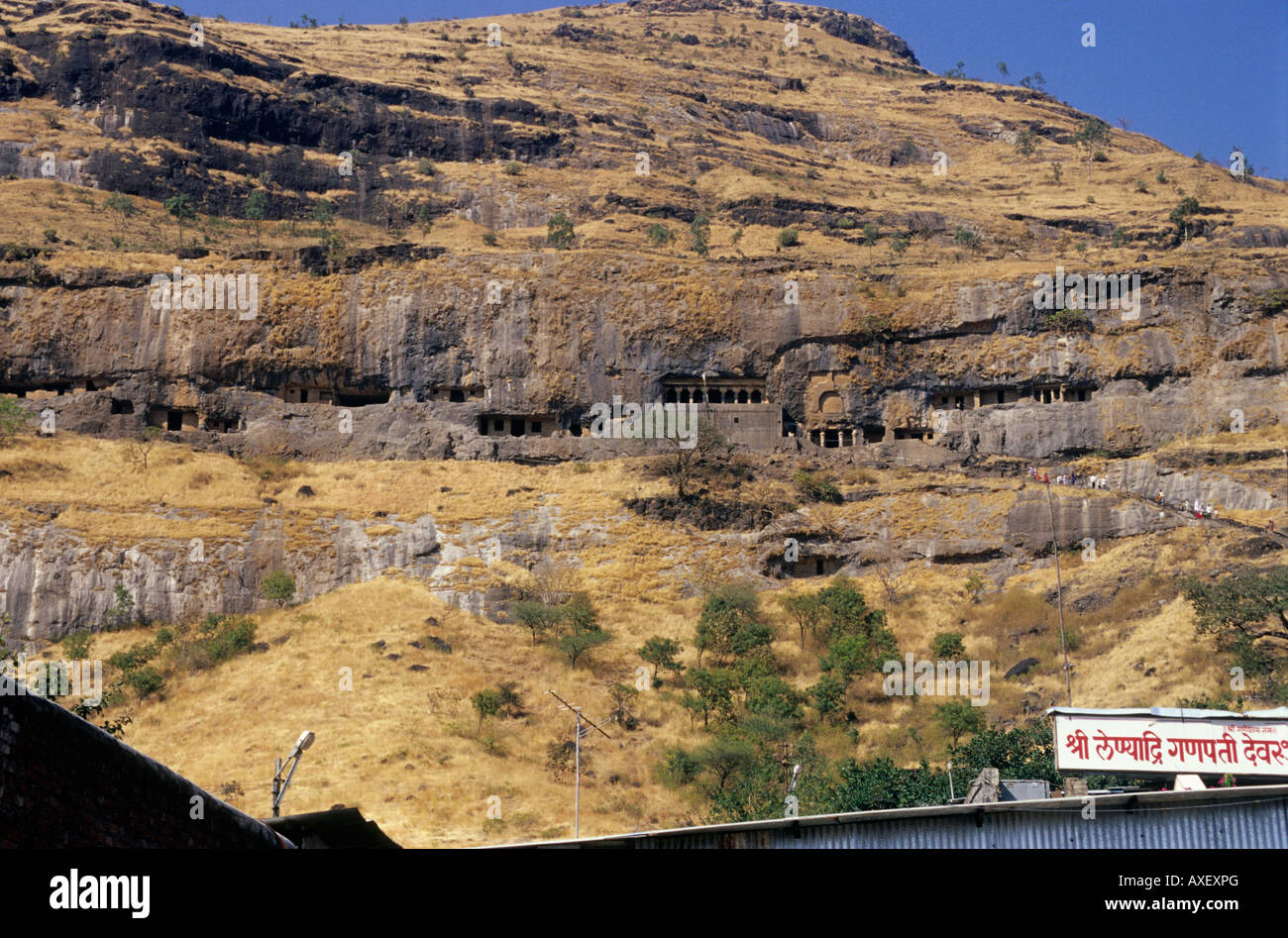 Junnar (India) Ganesh lenaydri. Goup of caves general view Stock Photo ...
