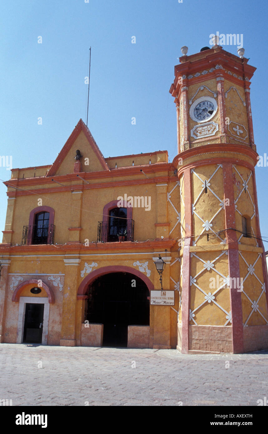 Cultural center in the village of San Sebastian Bernal, Querétaro state ...