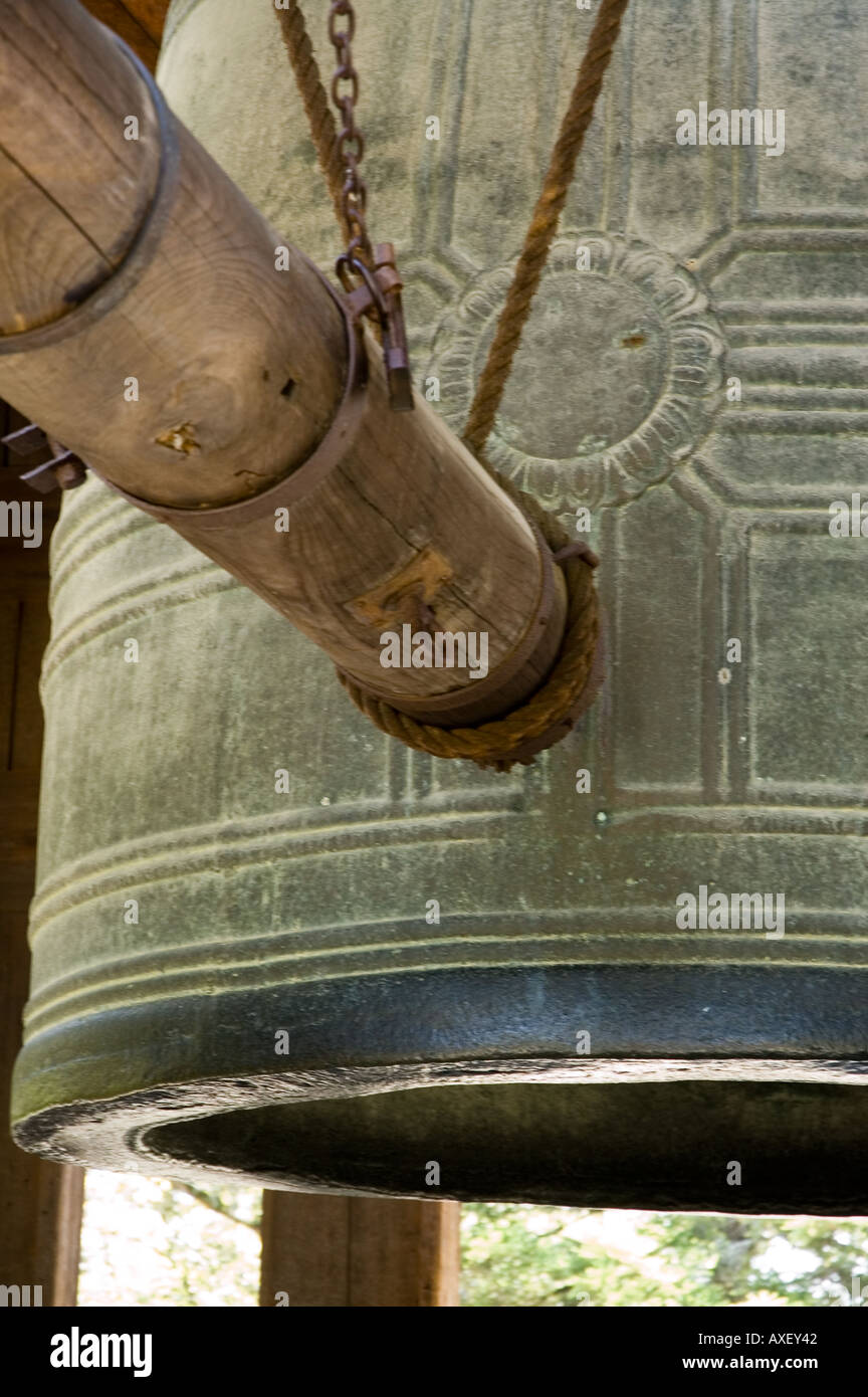 A huge hanging bronze bell in Nara Japan Stock Photo - Alamy